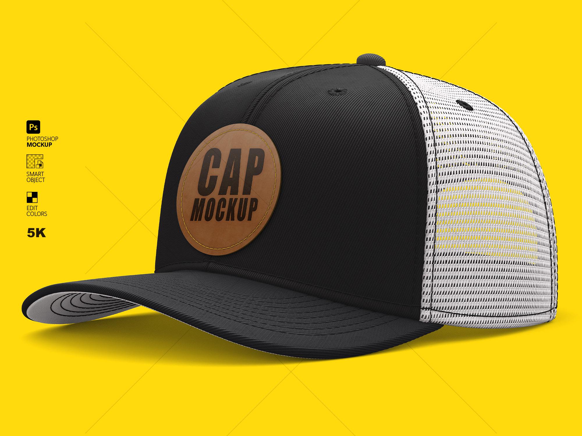 Editable Trucker Cap Mockup: Customizable Hat Photoshop Template ...