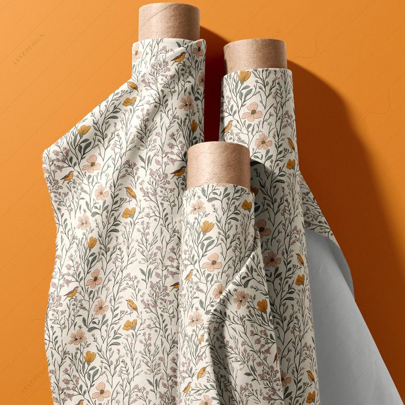 Digital Pattern Floral Seamless File Elegant Style Boho Flowers Fabric ...