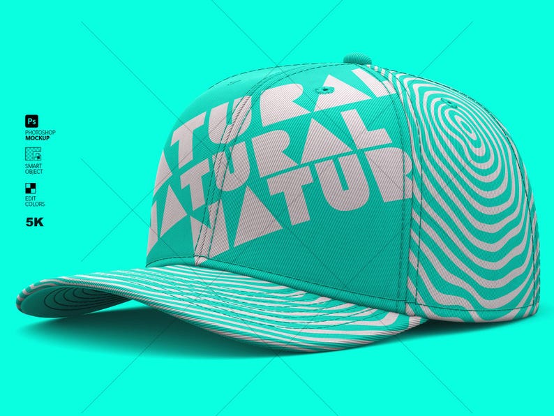 6-panel Cap Mockup | Full Fabric Hat Photoshop Template | Editable PSD ...
