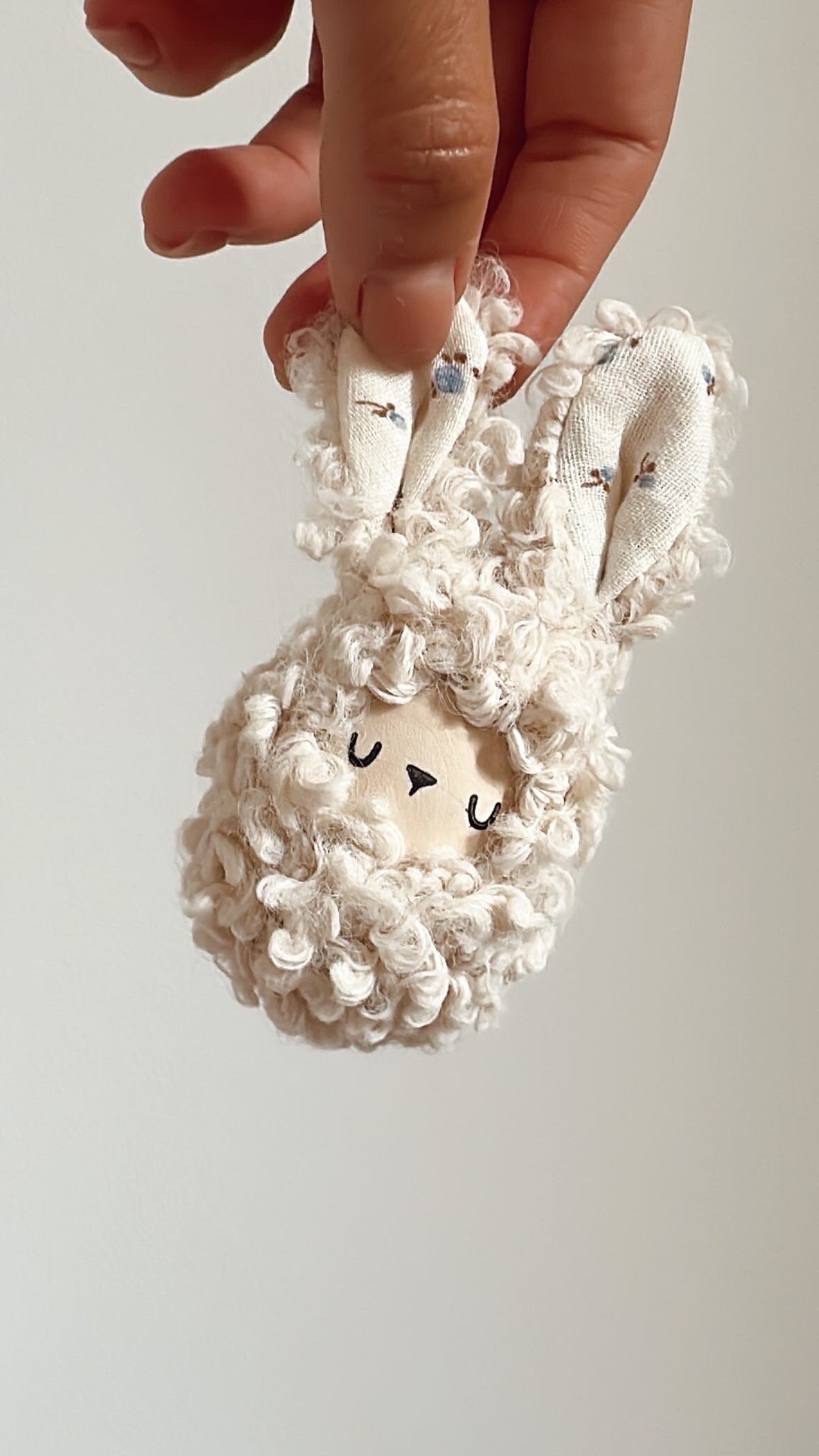 A Sensory Toy in Neutral Colors. Wooden Rabbit With Fur and Crinkle ...