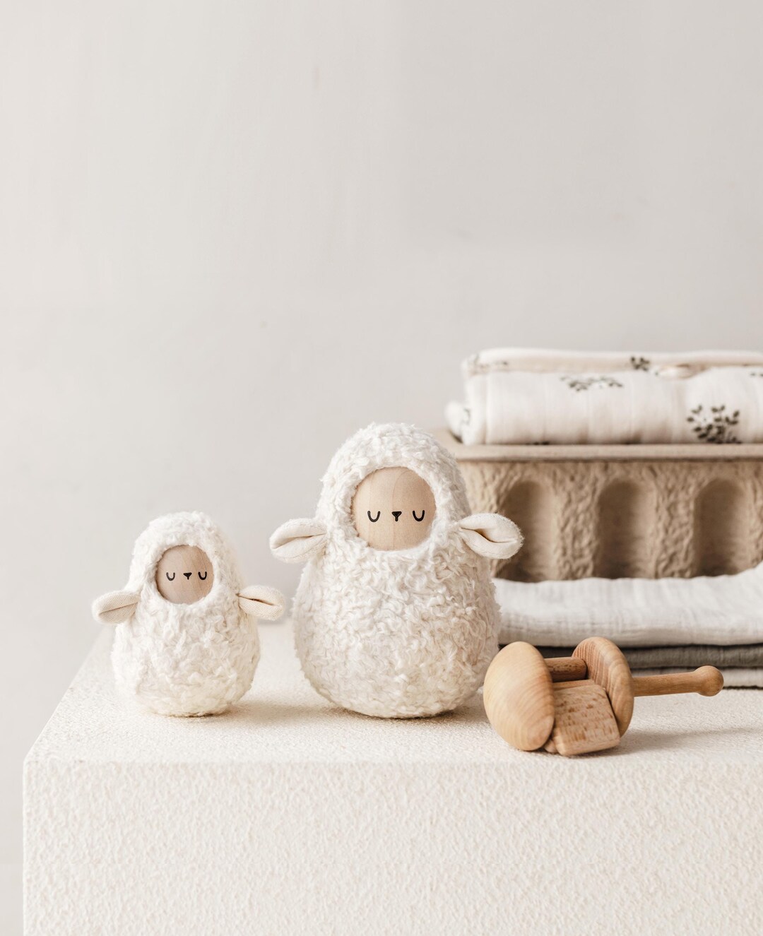 Wooden Family Sheep. Wooden Musical Lamb. Animals Eco Friendly Plush ...