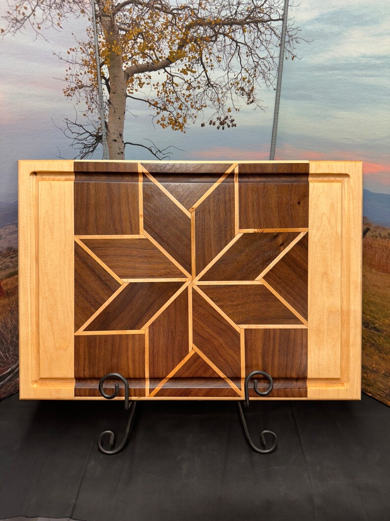 8 Pointed Star Walnut and Maple Charcuterie/cutting Board (item 0083 ...