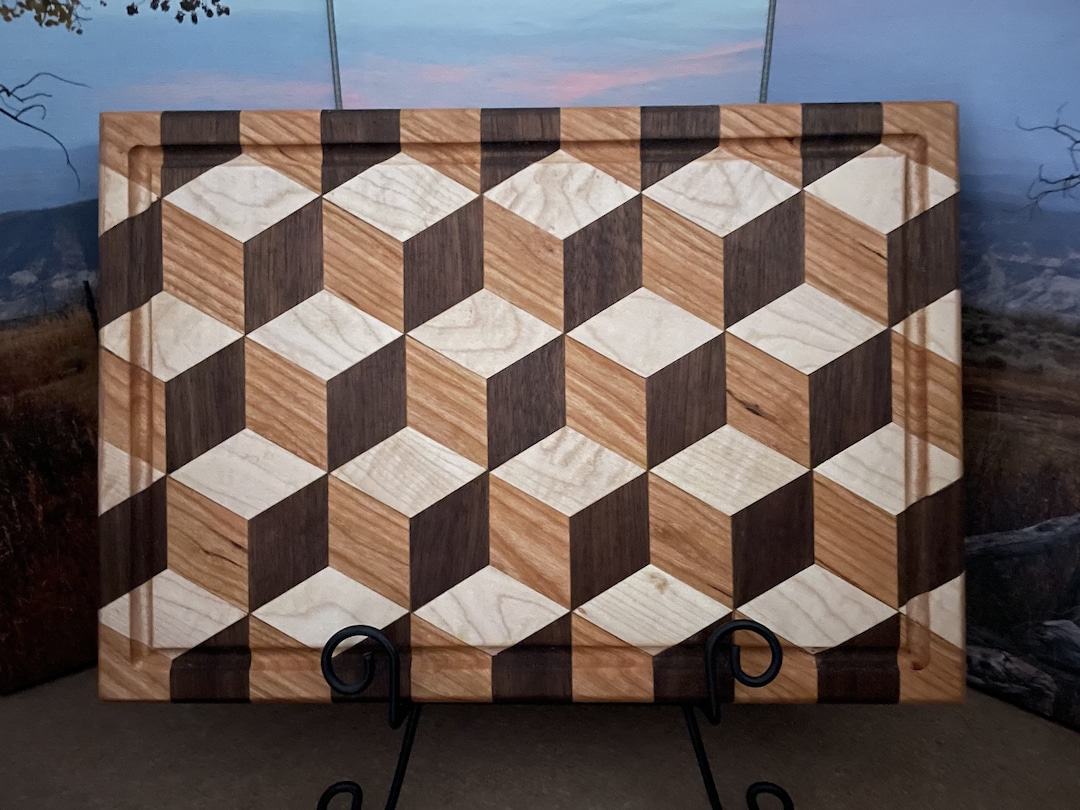 3D Tumbling Block Cutting Board - Etsy