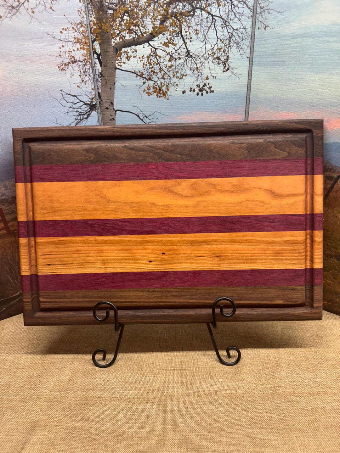 Purple Heart, Cherry & Walnut Charcuterie/cutting Board (item 142) - Etsy