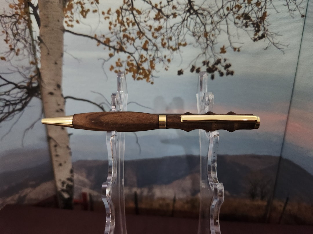 Bubinga Pen With Gold Band - Etsy