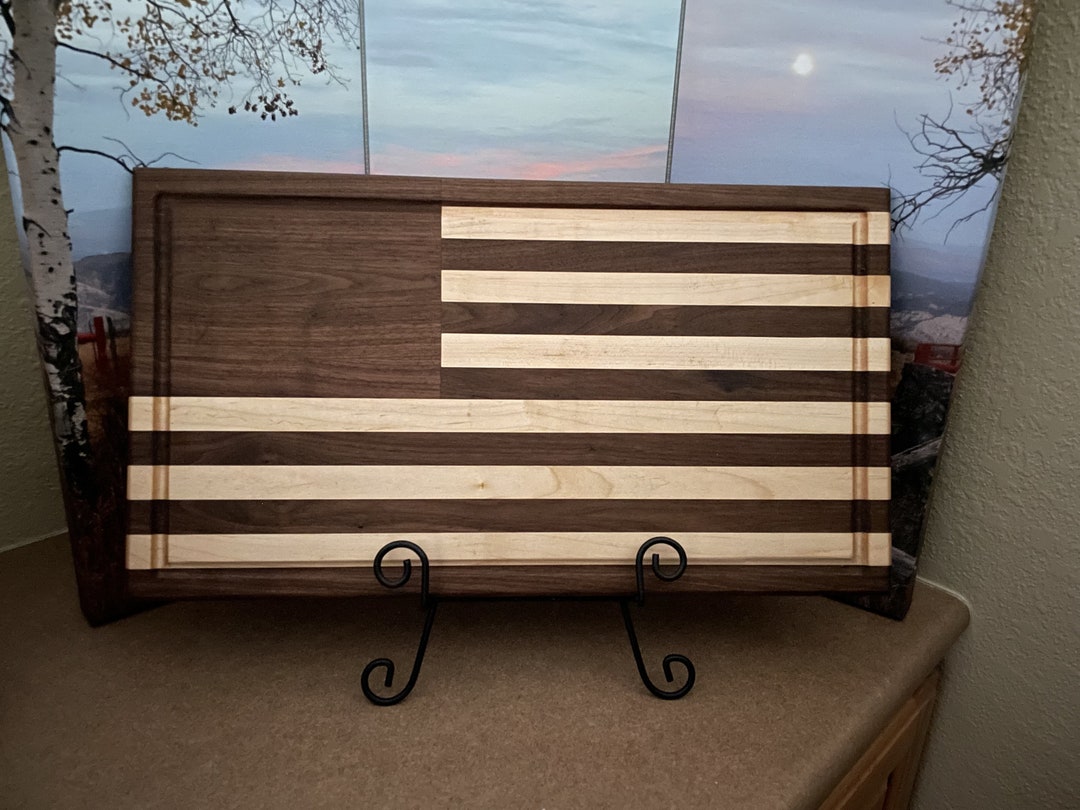 American Flag Charcuterie/cutting Board Walnut & Maple - Etsy