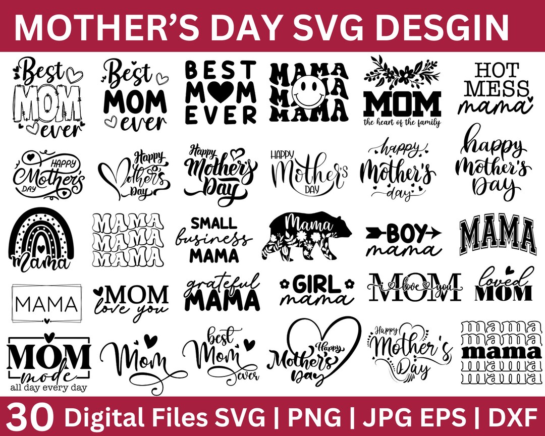 Mom Svg Bundle, Mum Svg, Mom Cut File,mother's Day Svg,mama Svg ...