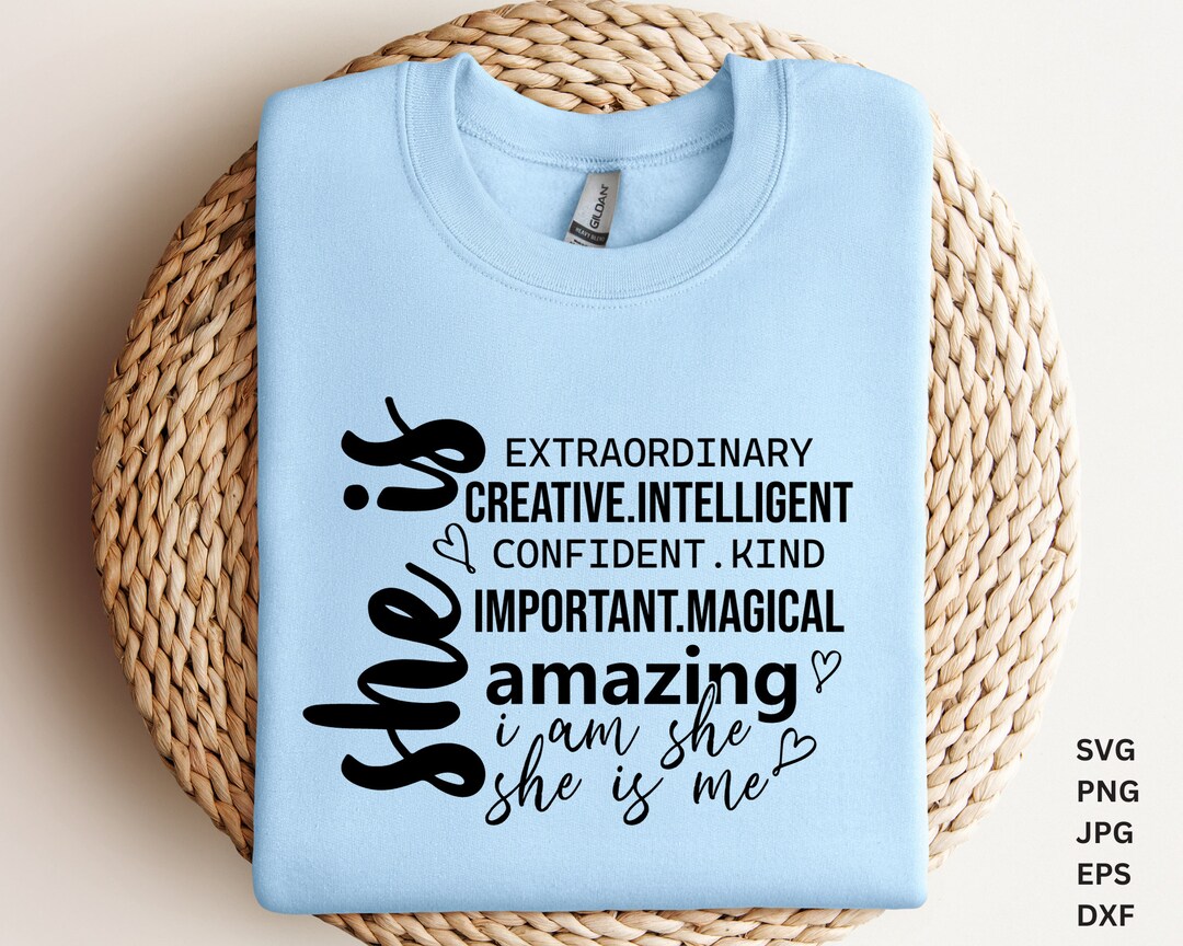 She is Extraordinary Creative Svg, Woman Affirmation Svg, Intelligent ...