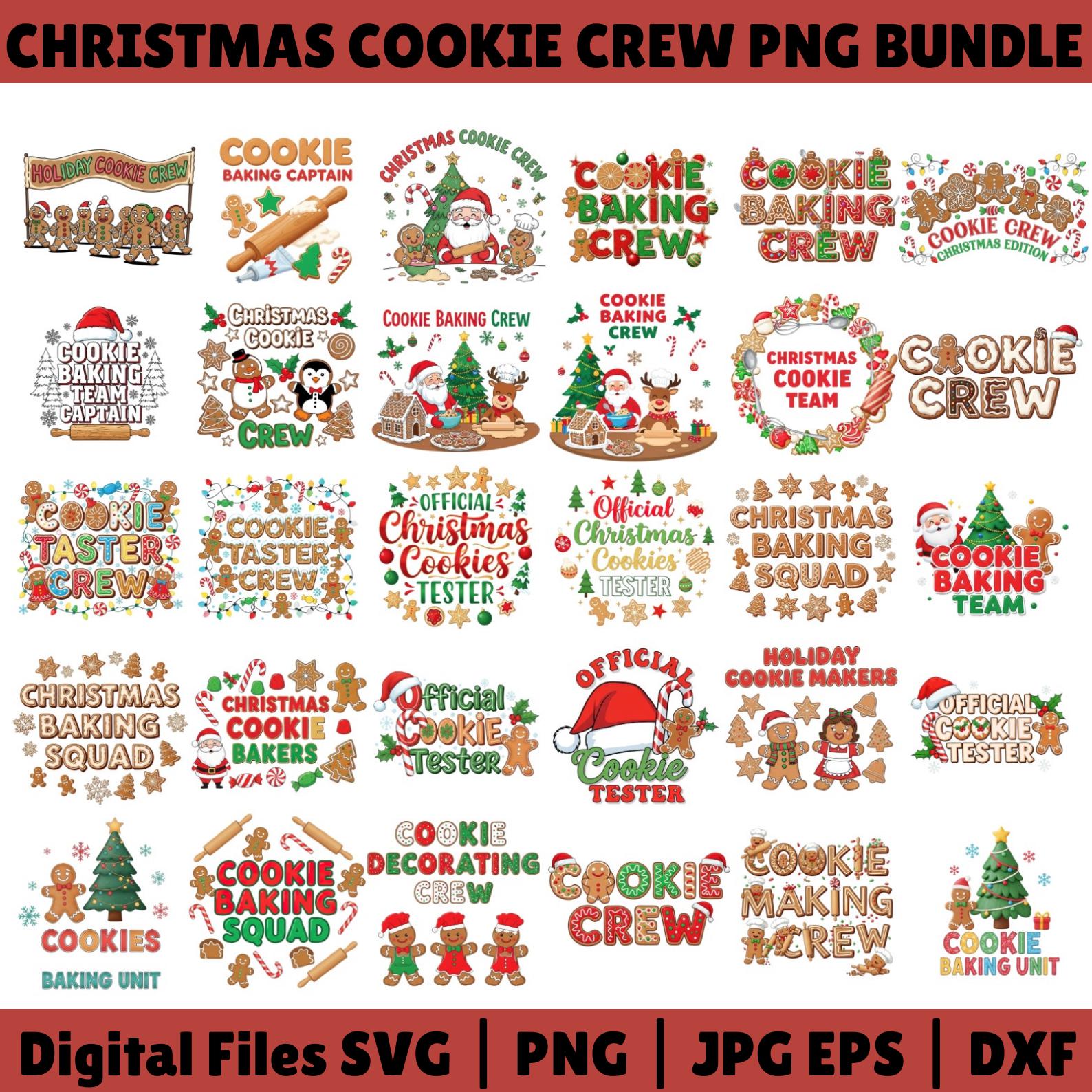 Christmas Cookie Crew Png Bundle, Holiday Cookie Baker, Baking Crew Png ...