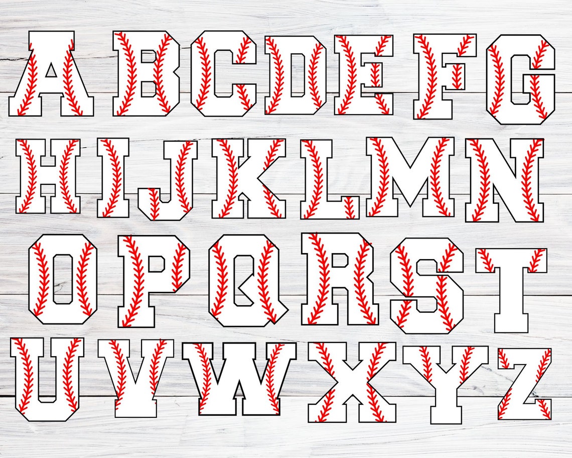 Baseball Font SVG Baseball Alphabet Svg Baseball Svg - Etsy