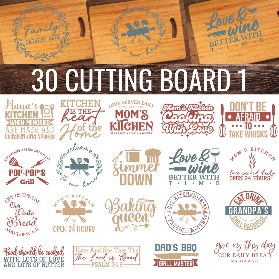 30 Cutting Board SVG Bundle, Funny Cutting Board Svg, Chopping Board ...