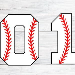 Baseball Numbers, Baseball Svg, Baseball Stitch, Baseball Font Svg ...