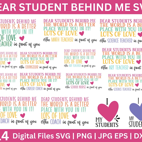 Dear Student Behind Me Svg - Etsy