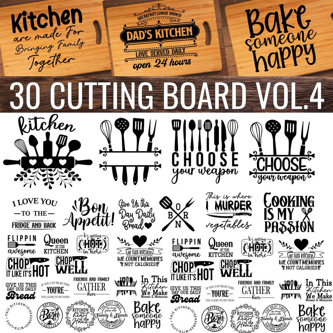 30 Cutting Board SVG Bundle, Funny Cutting Board Svg, Chopping Board ...