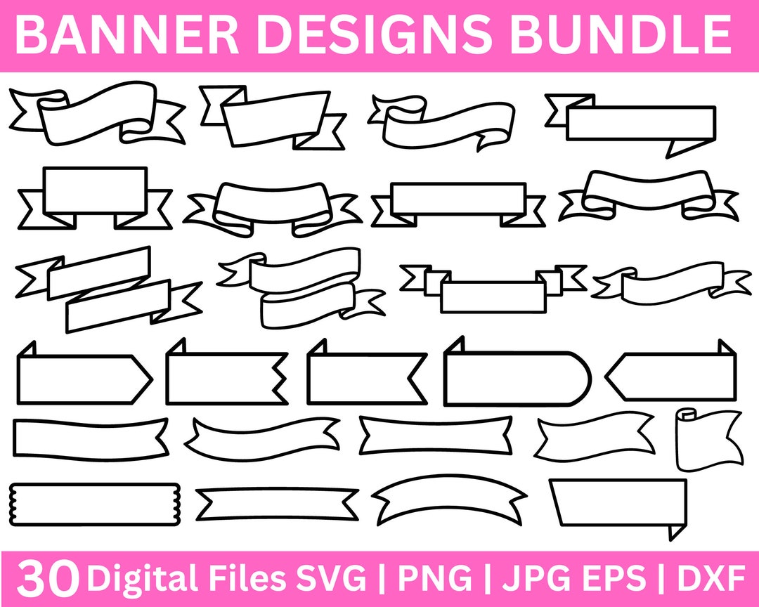 Ribbon Banner Svg,banner Svg Bundle,banner Vector, Banner Clipart ...