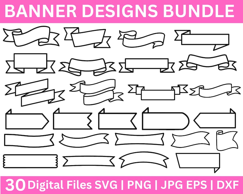 Ribbon Banner Svg,banner Svg Bundle,banner Vector, Banner Clipart ...