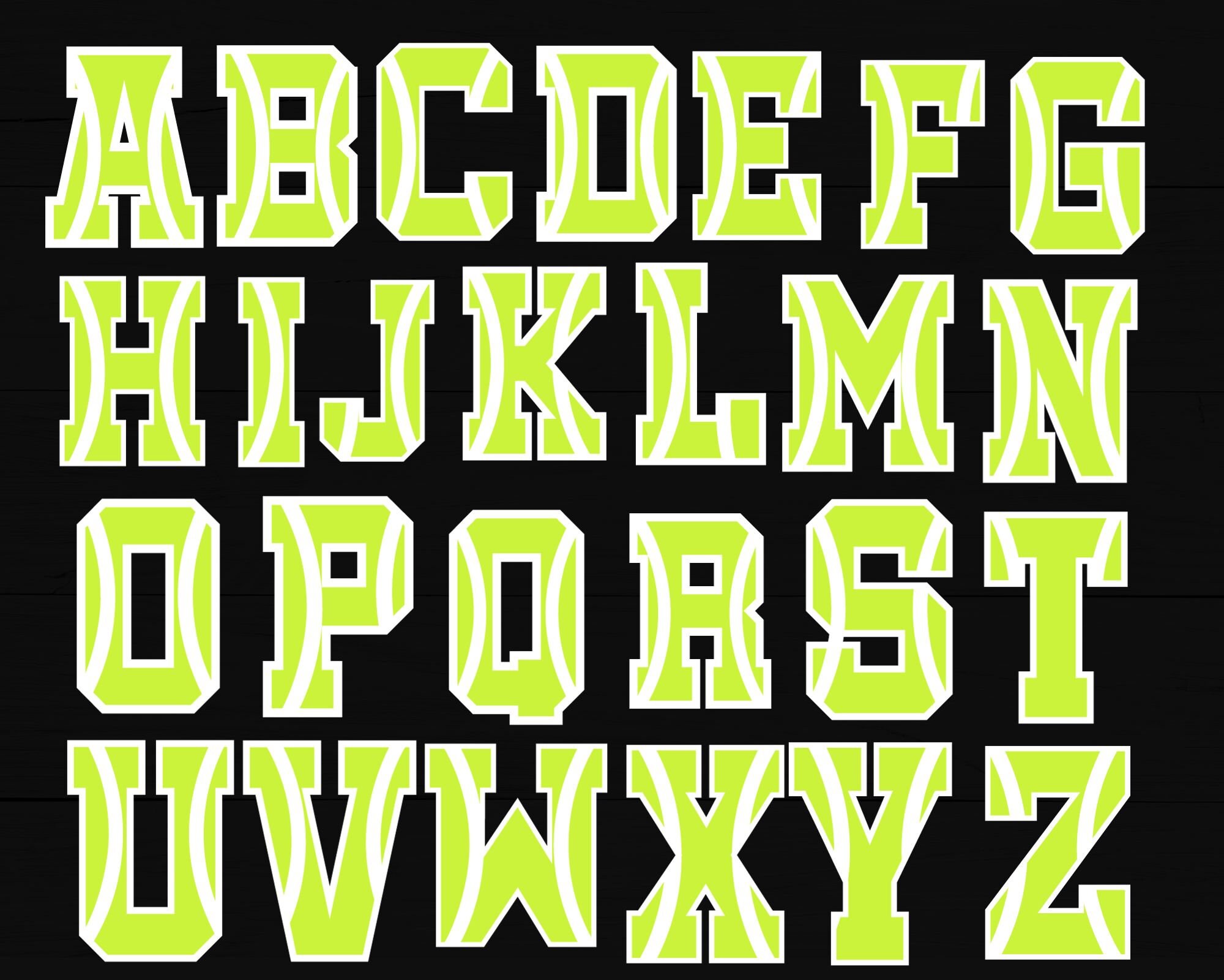 Tennis Ball Team Numbers Letter Font Alphabet SVG, Tennis Svg, Tennis ...