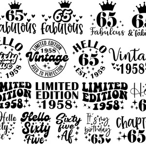 65th Birthday SVG Bundle, Cheers to 65 Years SVG, 65 and Fabulous Svg ...