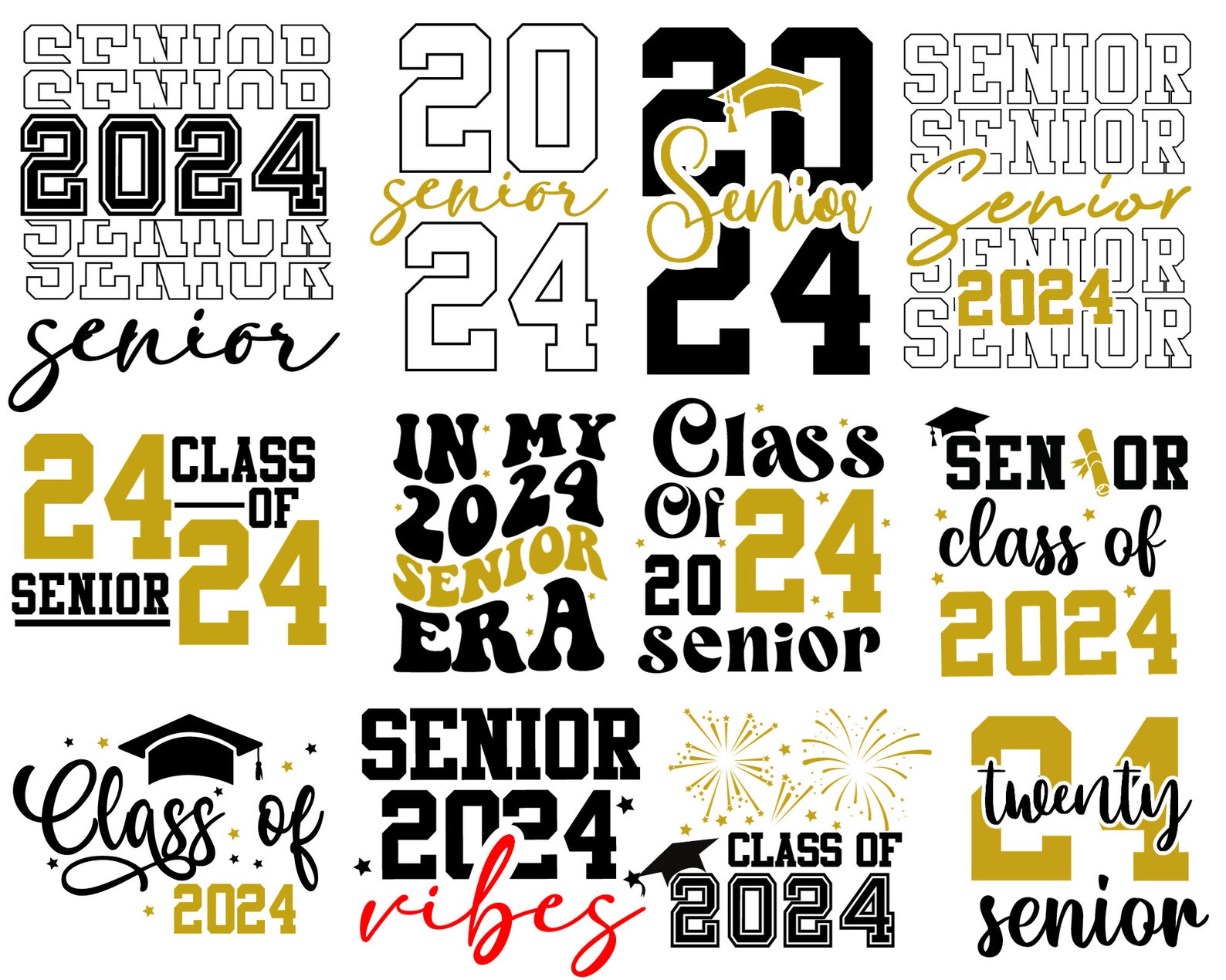 60 Senior 2024 SVG Mega Bundle, Class of 24 Svg, Proud Mom of 2024 ...
