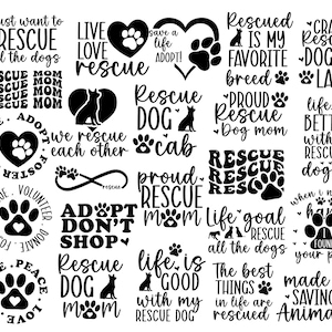 Rescue Dog SVG Bundle, Rescue Dog Quote Svg, Dog Lover SVG, Rescue Mom ...