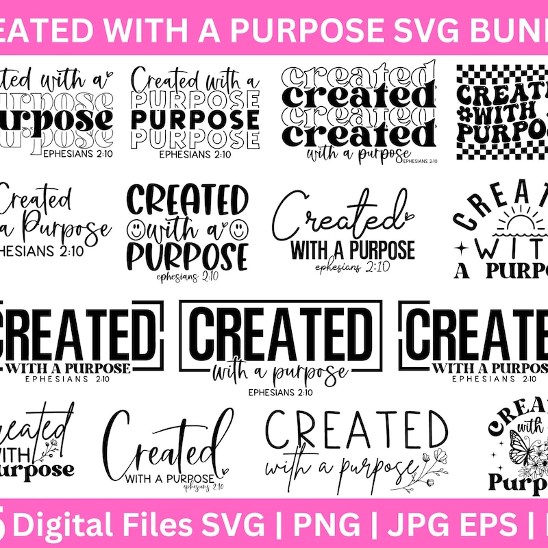 Created With Purpose Svg - Etsy