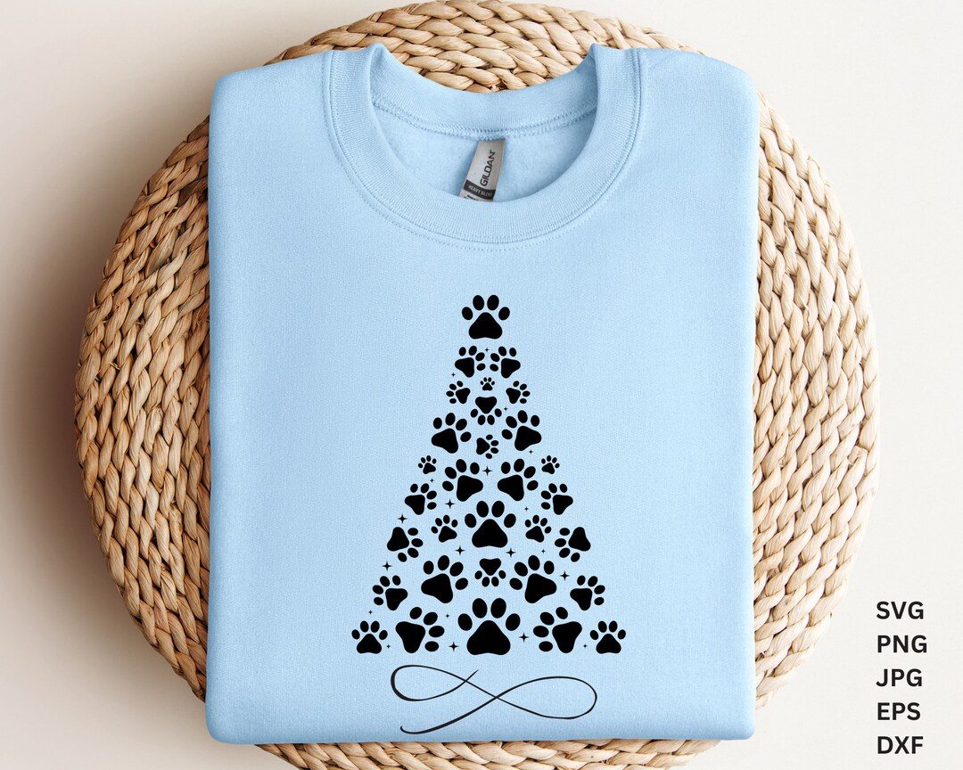 Paw Tree SVG, Christmas Tree Svg, Paw Christmas Tree Svg, Paw Print ...