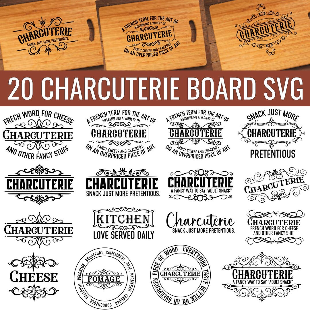 Charcuterie Board Svg Bundle, Cutting Board Svg, Kitchen Svg, Chopping ...