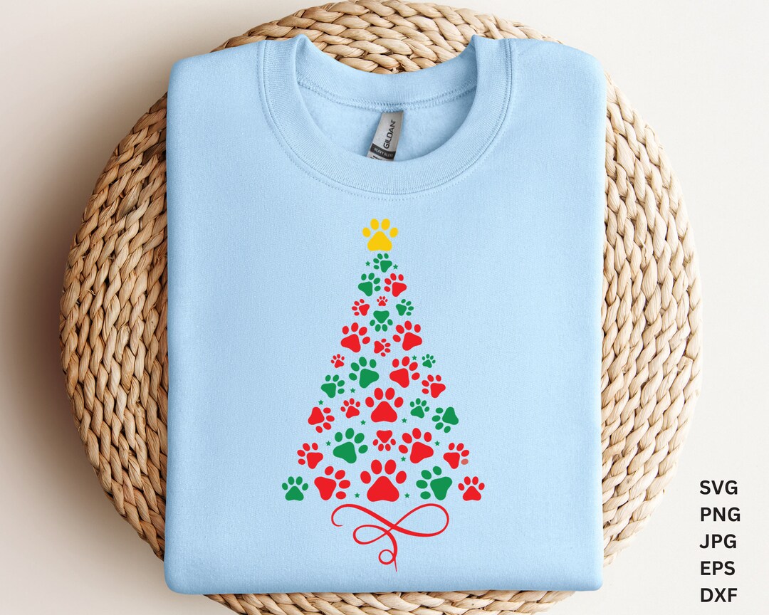 Paw Tree SVG, Christmas Tree Svg, Paw Christmas Tree Svg, Paw Print ...