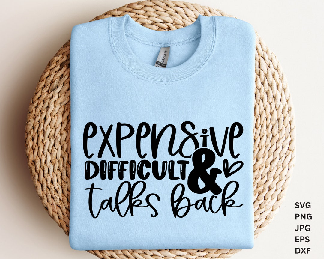 Expensive Difficult and Talks Back SVG Bundle, Wavy Text, Retro Svg ...