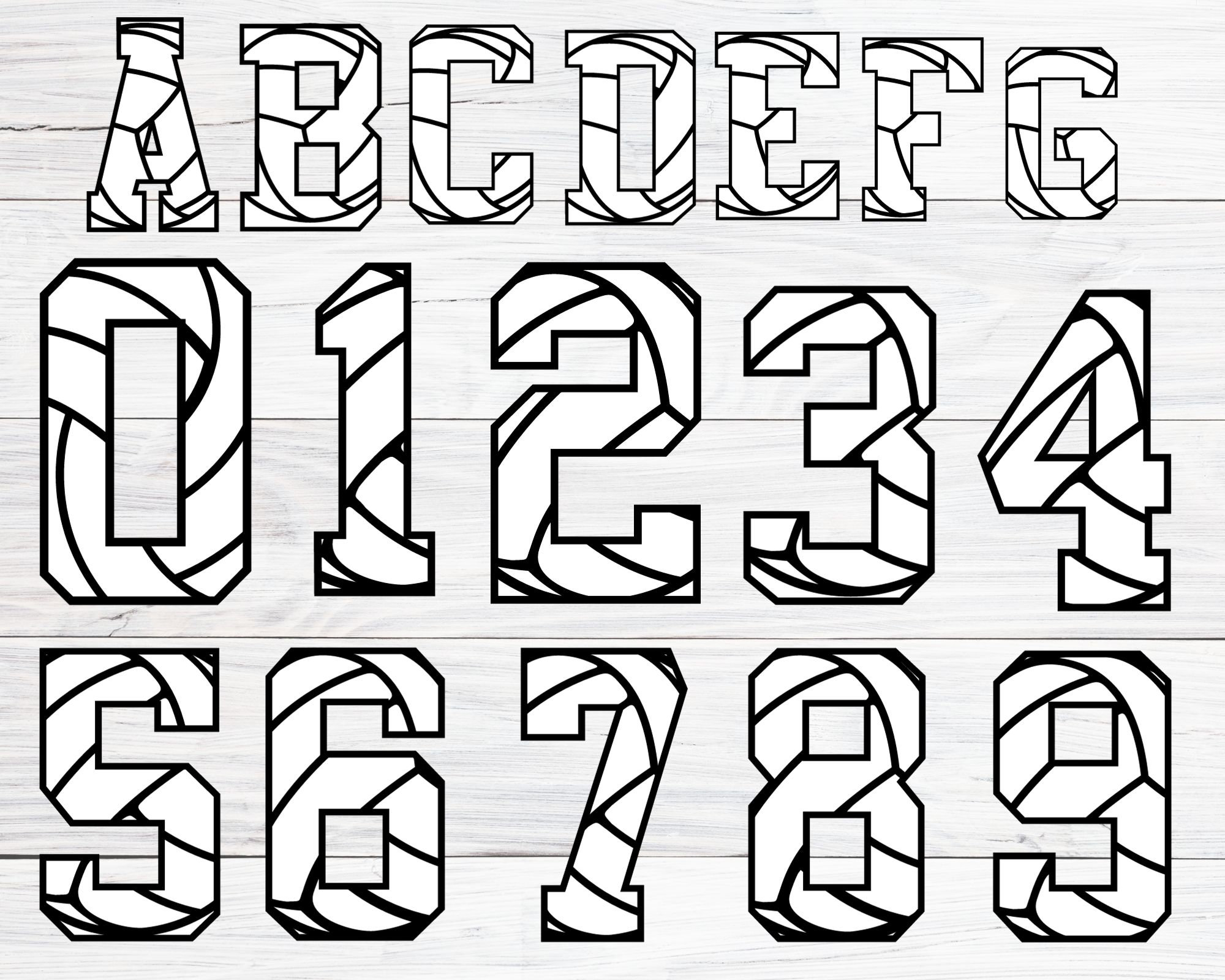 Volleyball Letters and Numbers SVG, Volleyball Font Svg, Volleyball ...