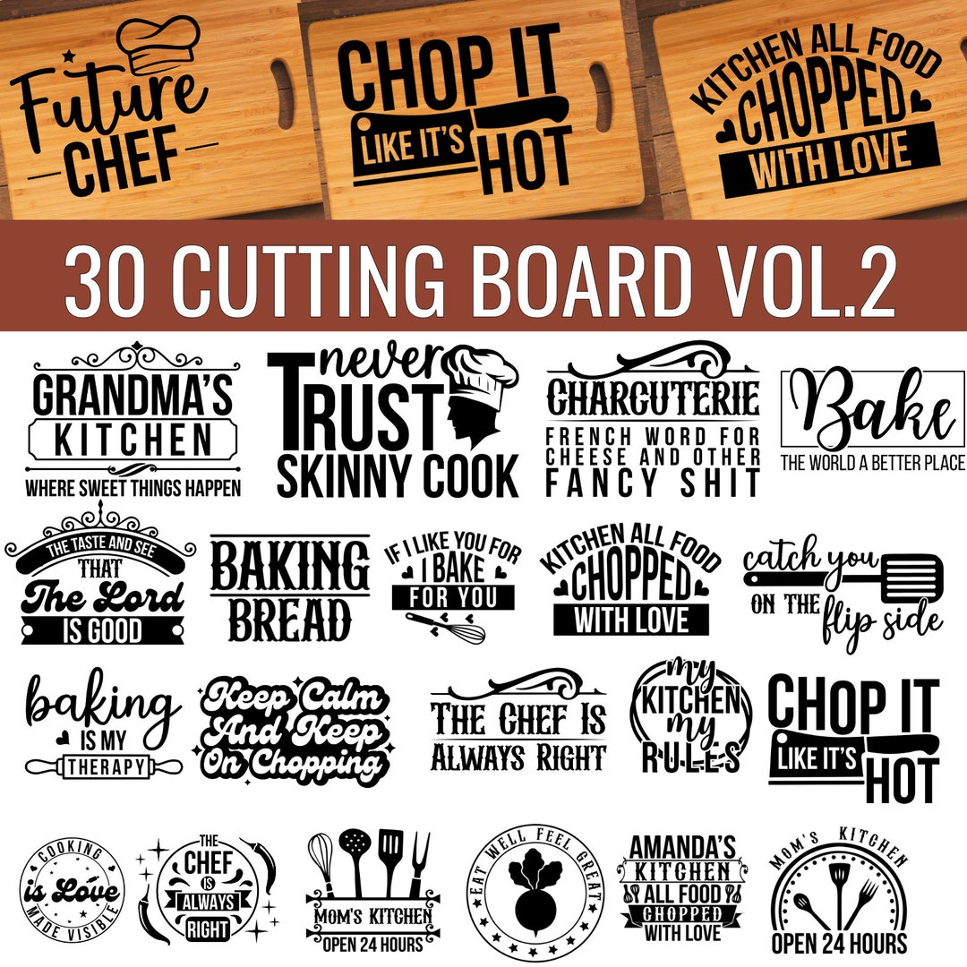 30 Cutting Board SVG Bundle, Funny Cutting Board Svg, Chopping Board ...