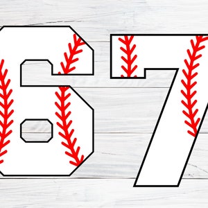 Baseball Numbers, Baseball Svg, Baseball Stitch, Baseball Font Svg ...