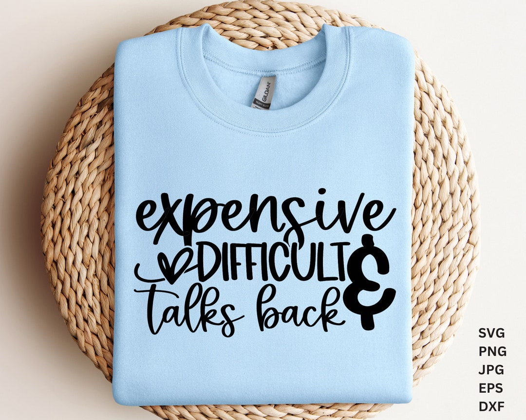 Expensive Difficult and Talks Back SVG Bundle, Wavy Text, Retro Svg ...