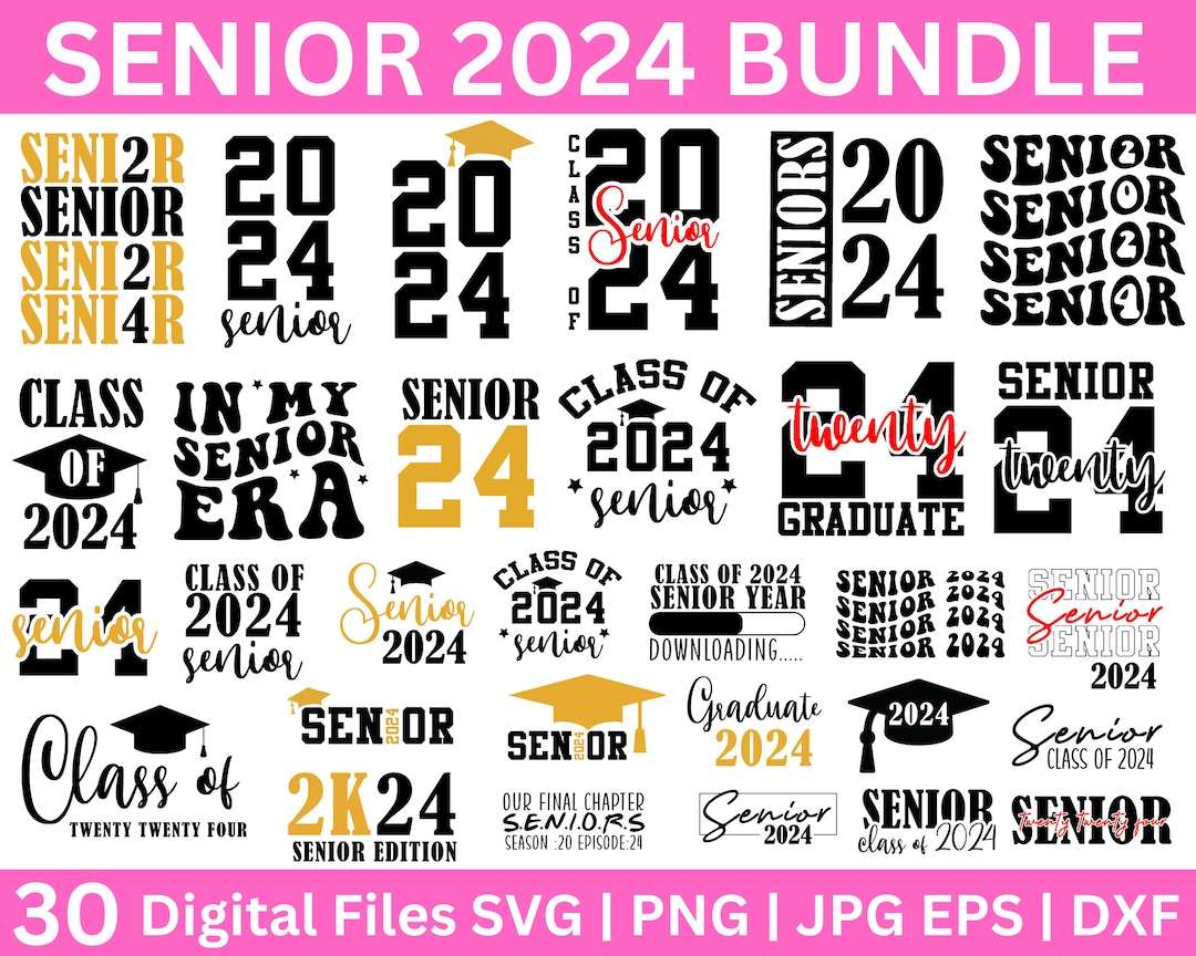 Senior 2024 SVG Bundle, Graduation Svg, Class of 24 Svg, Proud Mom of ...