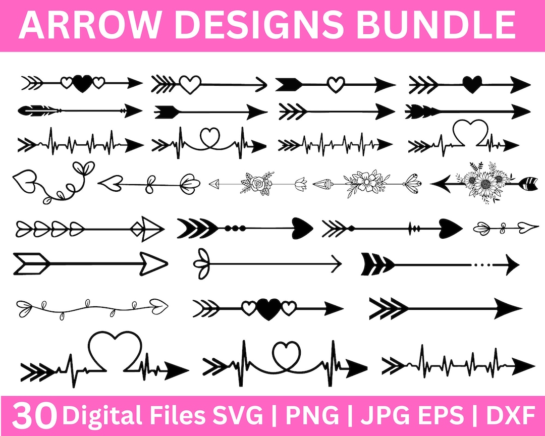 Arrows SVG Bundle, Archery Arrows SVG Bundle, Arrow SVG, Bow Svg, Hand ...