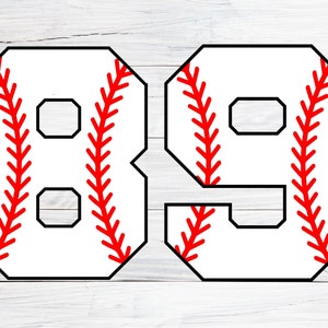 Baseball Numbers, Baseball Svg, Baseball Stitch, Baseball Font Svg ...