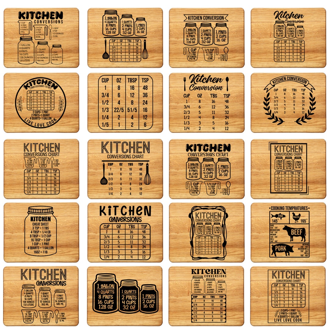 Kitchen Measurement Conversions Chart SVG ,kitchen Conversions SVG ...
