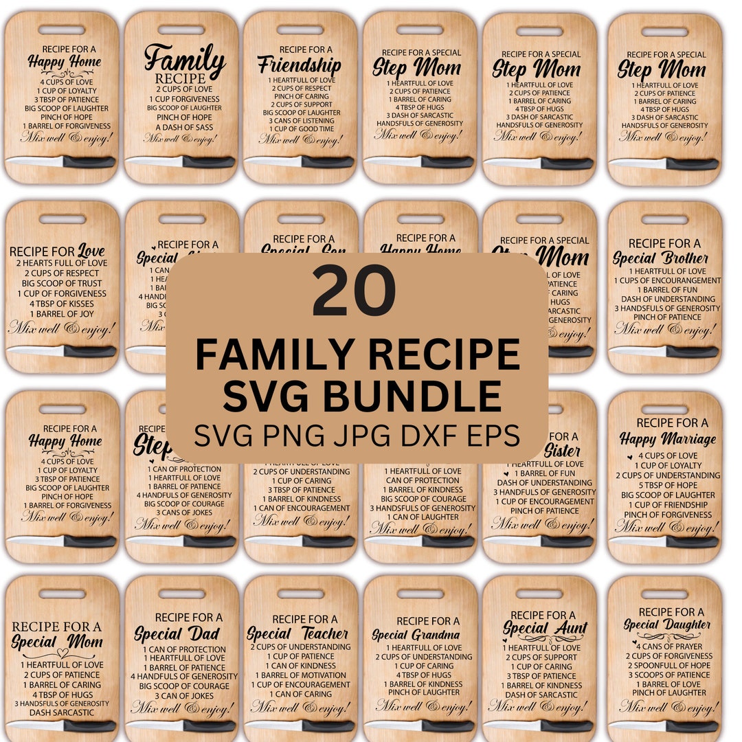 Family Recipe Svg Bundle, Marriage Charcuterie Board Svg, Funny Kitchen ...