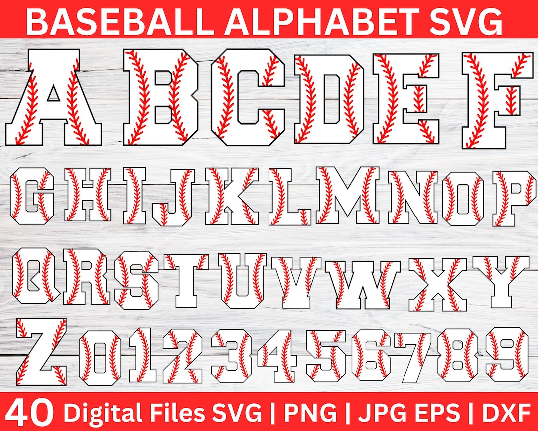 Baseball Font SVG, Baseball Alphabet Svg, Baseball Svg, College ...