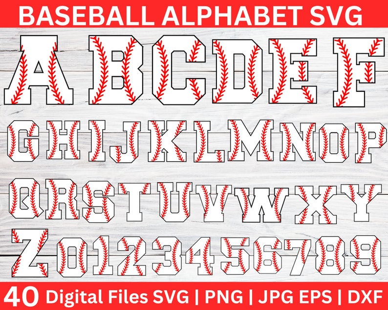 Baseball Font SVG Baseball Alphabet svg Baseball svg - Etsy France