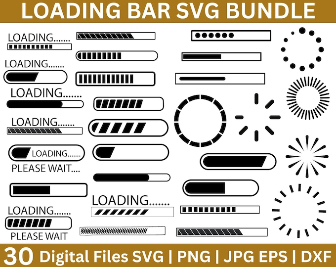 Loading Bar Svg Bundle Loading Svg Loading Icon Svg Loading Please Wait Svg Loading Cut File ...