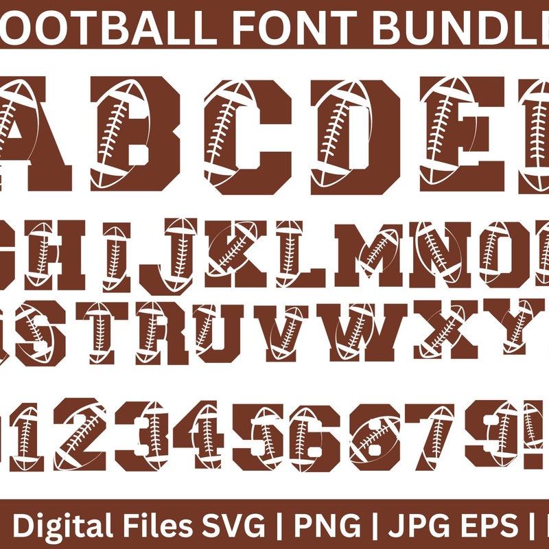 Football Number Font Png - Etsy