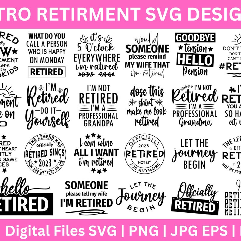 Retirement Svg - Etsy