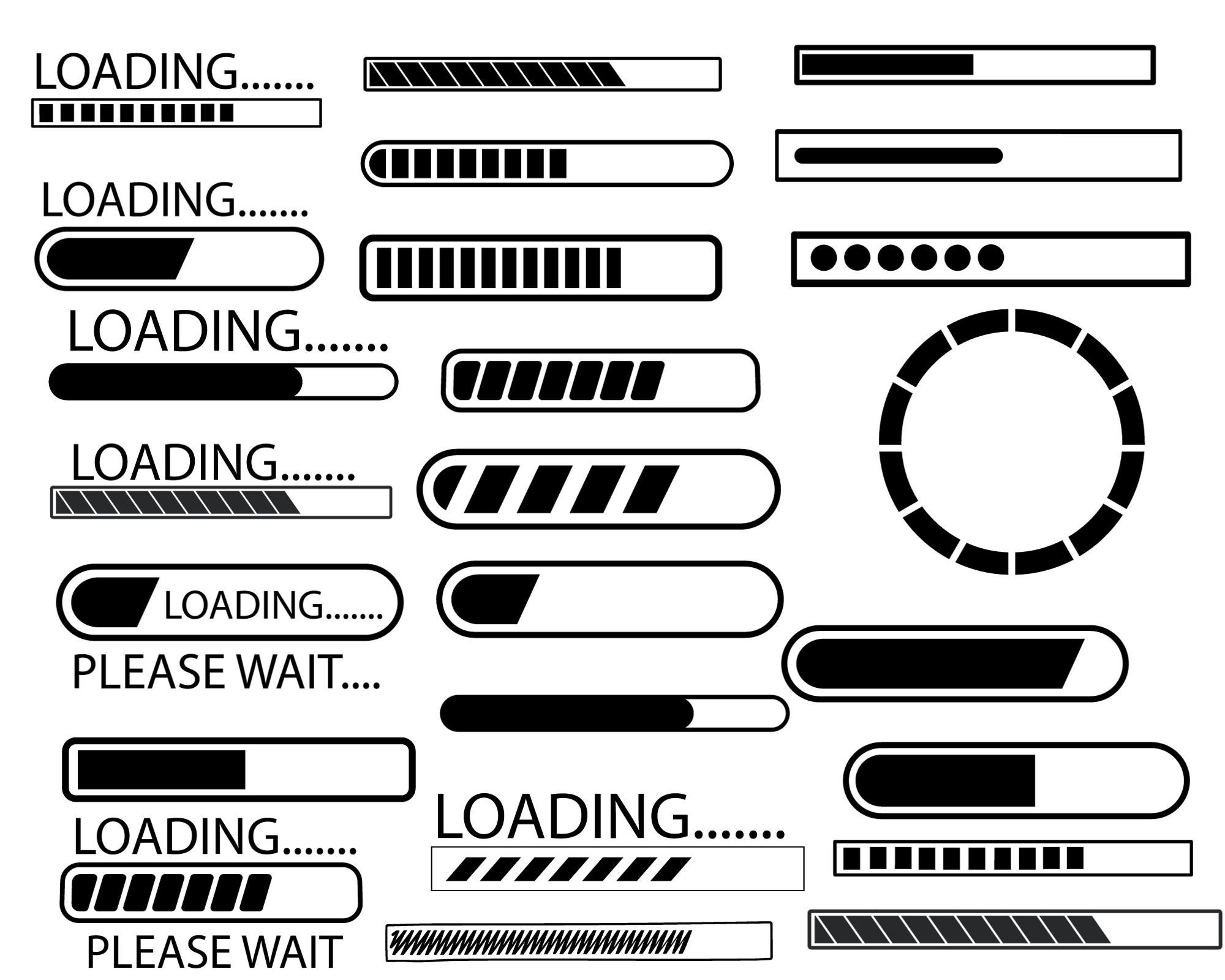 Loading Bar Svg Bundle Loading Svg Loading Please Wait SVG - Etsy UK