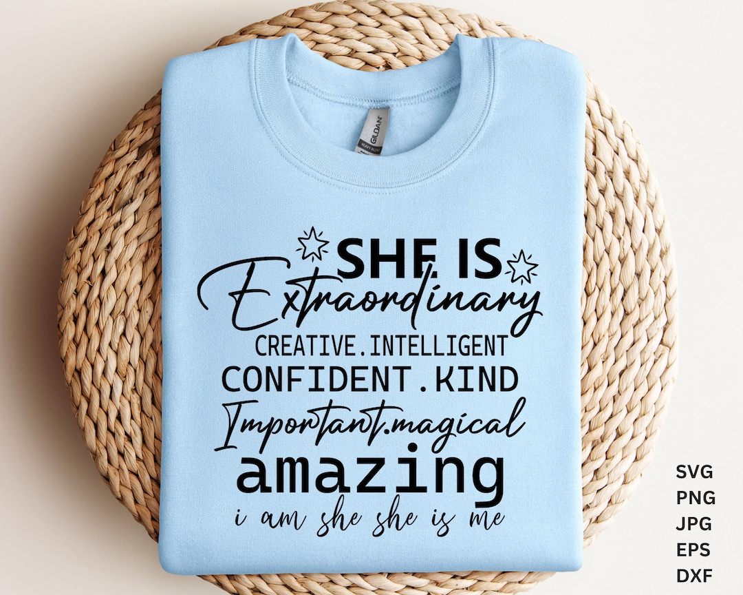 She is Extraordinary Creative Svg, Woman Affirmation Svg, Intelligent ...
