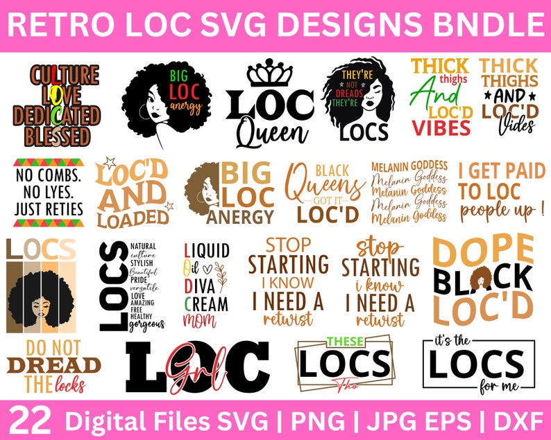 Locs Svg Bundle Locs y energía svg loc queen svg mujer con - Etsy México
