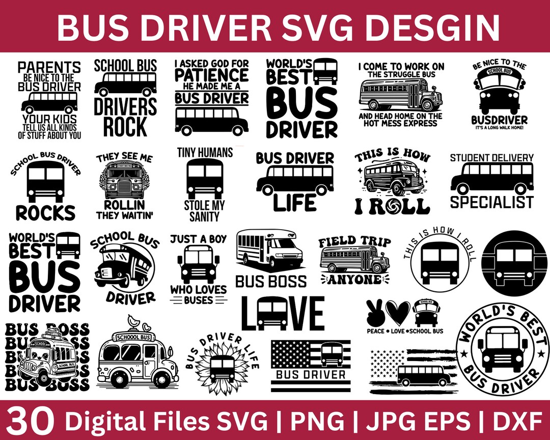 School Bus Driver Svg Bundle, Bus Driver Svg, Bus Driver Shirt Svg ...