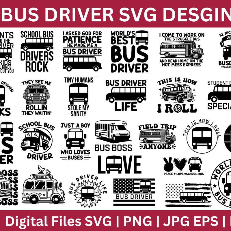 Bus Driver Svg - Etsy