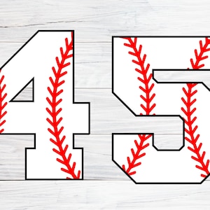 Baseball Numbers, Baseball Svg, Baseball Stitch, Baseball Font Svg ...