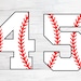 Baseball Numbers, Baseball Svg, Baseball Stitch, Baseball Font Svg ...